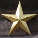 72 Solid OR Rustic Metallic Gold Galvanized Metal Tin Painted Barn Star ...