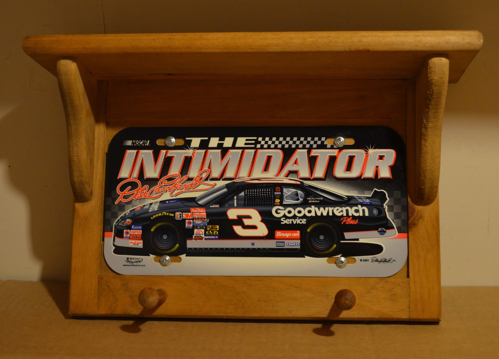 Dale Earnhardt # 3 Nascar Wood Shelf With Tin Sign Small Decorative ...