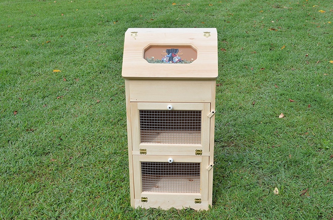Unfinished Handcrafted Solid Pine Bread Box With 2 Door Vegetable Bin ...