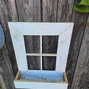 Rustic Barn Wood Window Frame Flower Box Planter - American Handcrafted ...