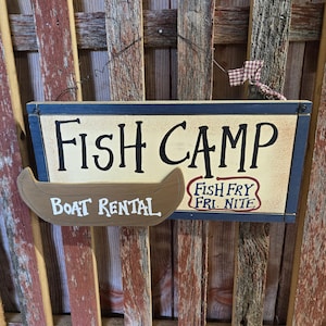 Fish Fry Sign Boat Sign Boat Rental Fish Camp Cabin Sign Rustic ...