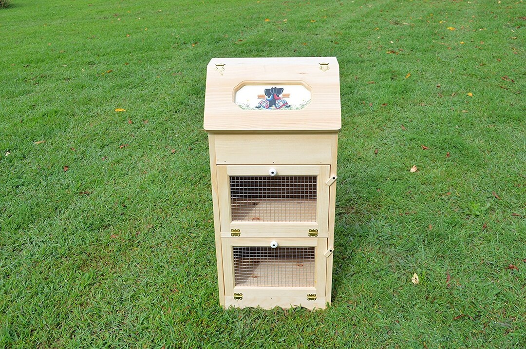 Unfinished Handcrafted Solid Pine Bread Box With 2 Door Vegetable Bin ...