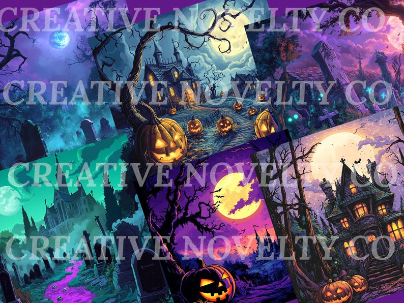 Halloween Watercolor Backgrounds, Halloween Digital Paper, Spooky Halloween Paper, Halloween ...