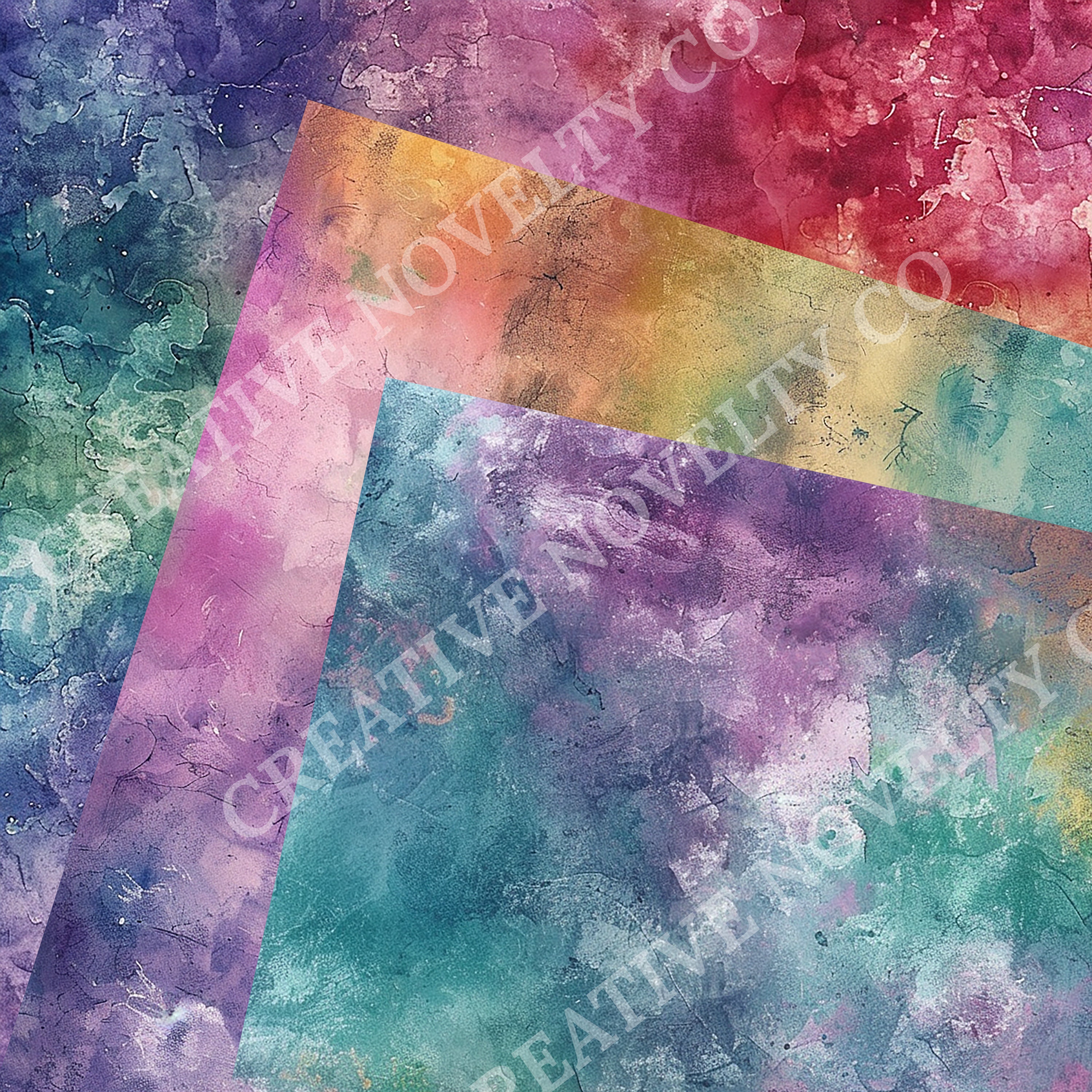 Watercolor Digital Paper, Rainbow Colors Gradient, Bright Pastel ...