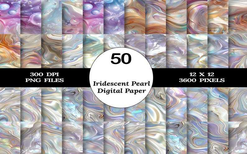 Iridescent Pearl Seamless Digital Paper, Digital Paper, Paper Patterns ...