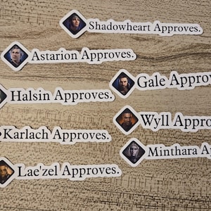Baldur's Gate 3 Companions Approval Sticker! | Bg3 Stickers ...
