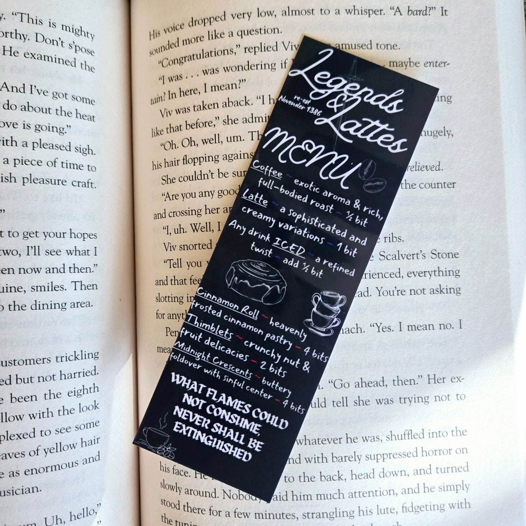 Legends & Lattes Bookmark. | Legends and Lattes Menu Bookmark. - Etsy