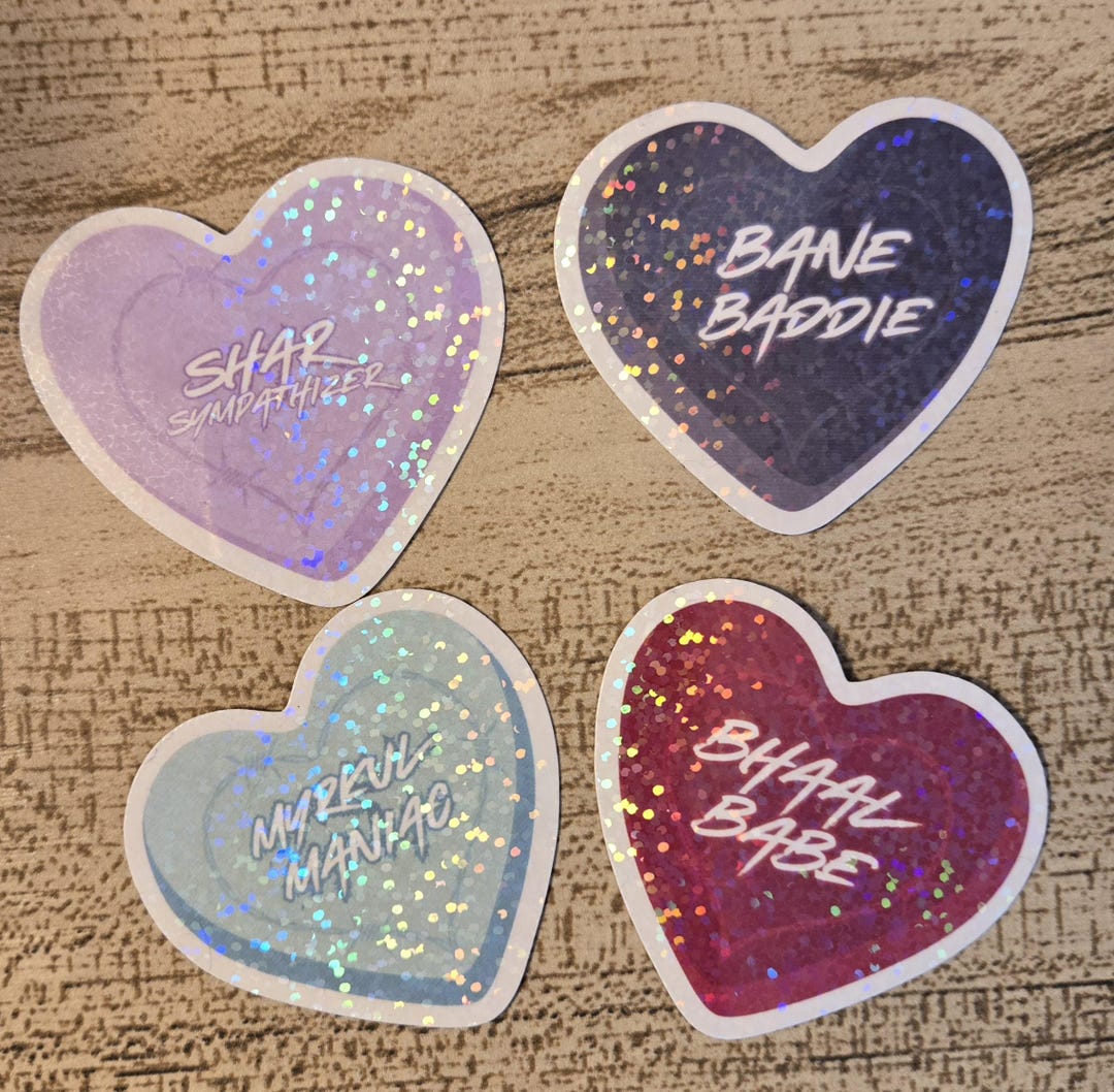 Baldurs Gate Evil Gods Candy Hearts! | Dnd & Bg3 Stickers! Bane Baddie ...