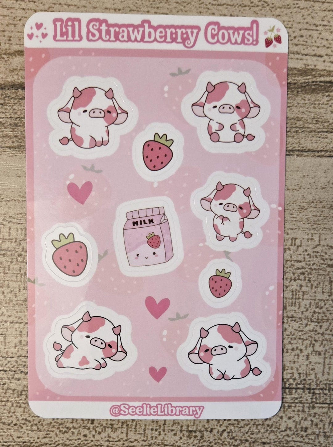 Lil Strawberry Cows Sticker Sheet! | Mini Strawberry Cows Stickers ! - Etsy