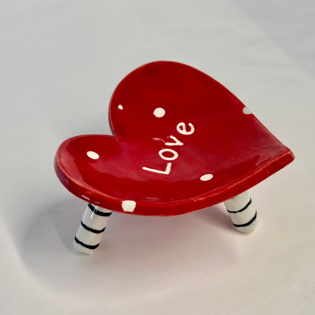Love Letters Ceramic Heart Dish, Jewelry Holder, Candleholder ...