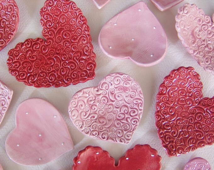 Whimsical Ceramic Heart Set - Etsy