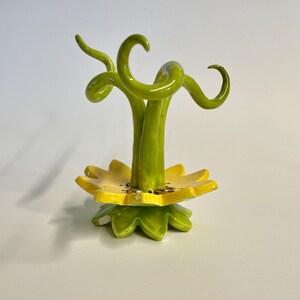 Whimsical Ceramic Ring Tree, Ring Holder, Ring Dish, Pretty Yellow ...