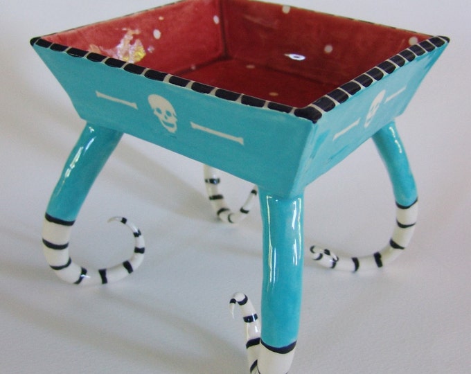 Square Skull and Bones Ceramic Serving Dish - Etsy