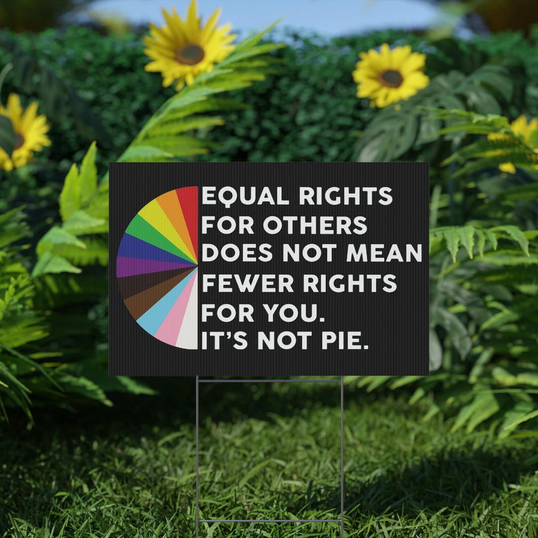 Equality Plastic Yard Sign, Human Rights Activists Protester Protest ...