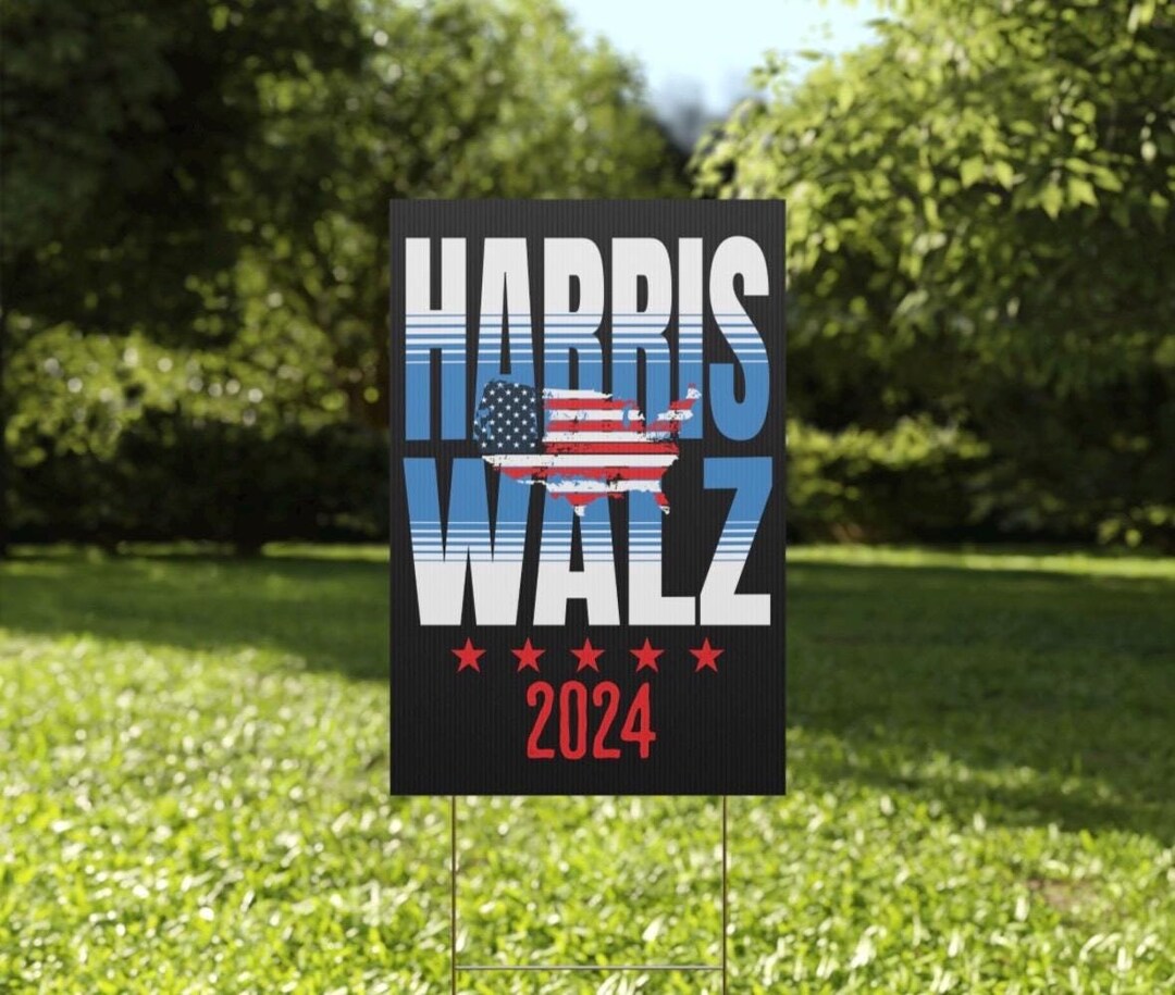 Harris Walz Yard Sign, Kamala Harris Sign, Tim Walz Sign, Political ...