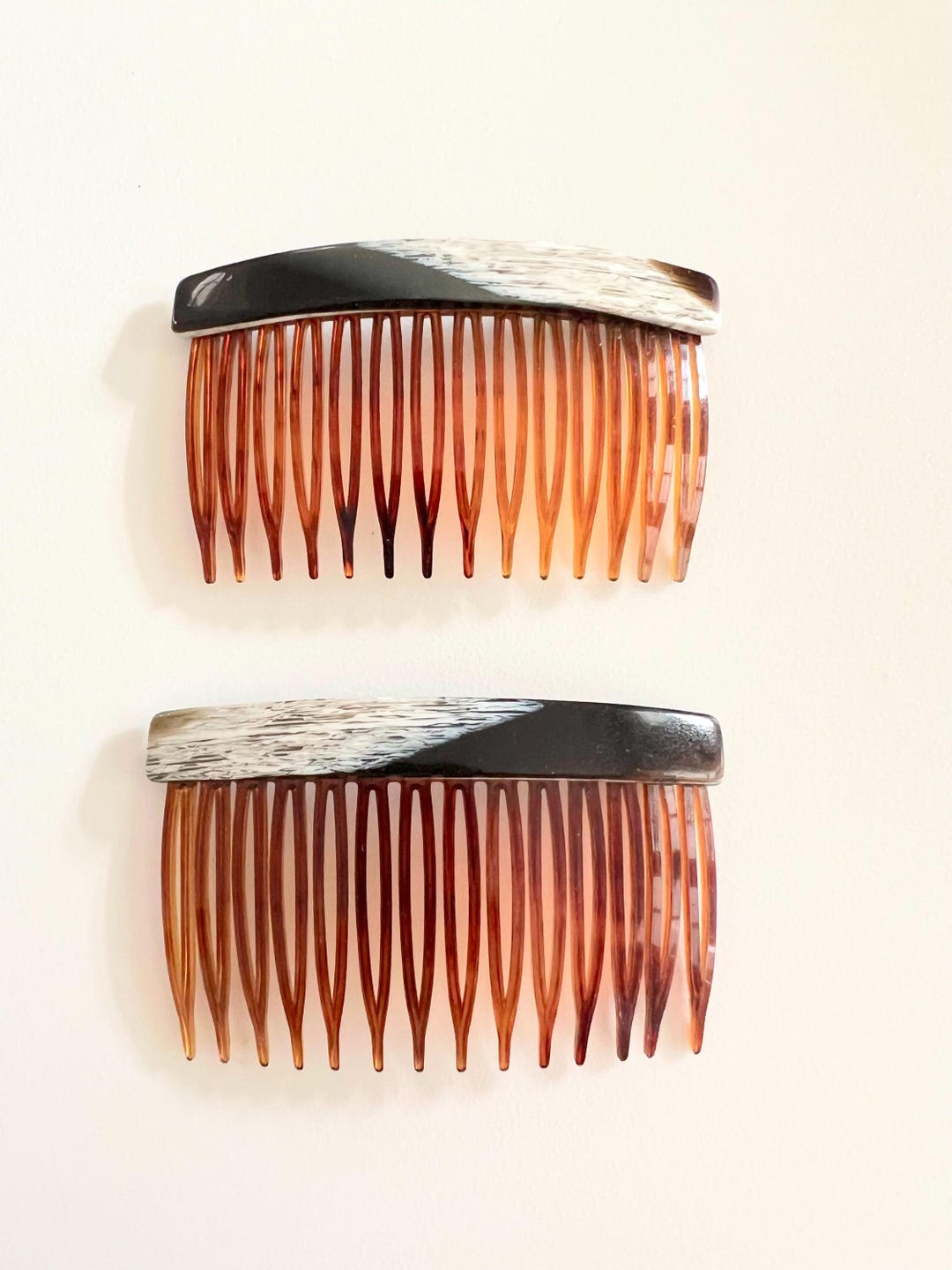Set of Retro Tortoise Shell Hair Combs - Etsy