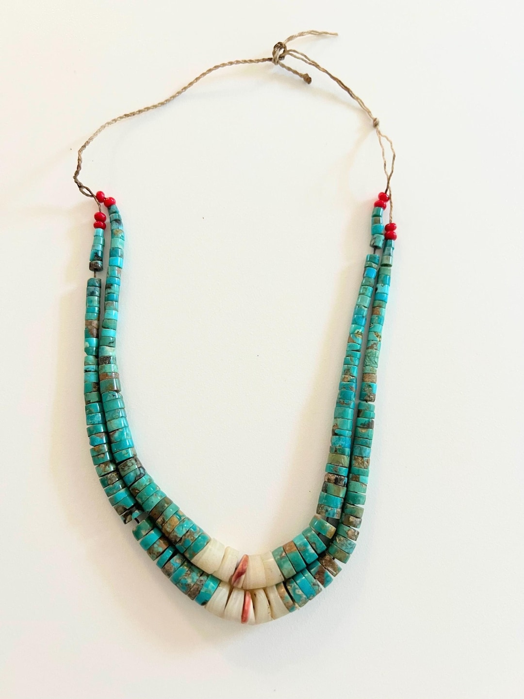 Vintage Navajo Double Strand Jacla Graduated Turquoise Necklace - Etsy
