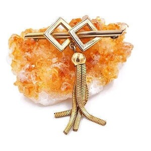 Vintage Forstner 12K Gold Filled Bar Pin Tassel Brooch Pin - Double ...