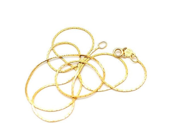 Vintage Italy Yellow Gold Cobra Link Chain Necklace 16 Inches Long 1.2 ...