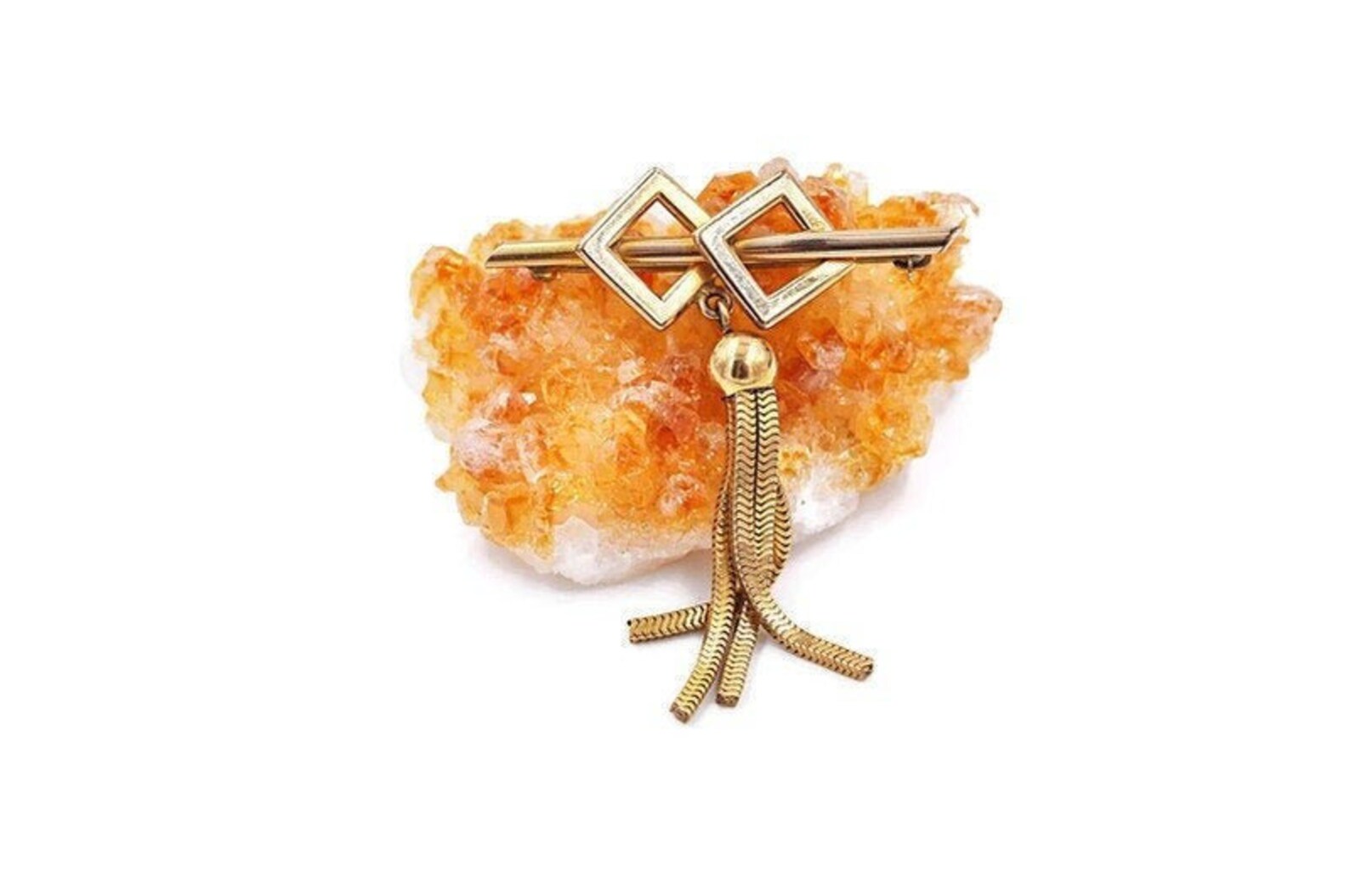 Vintage Forstner 12K Gold Filled Bar Pin Tassel Brooch Pin - Double ...