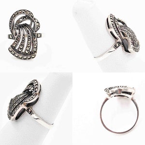 Vintage Judith Jack Sterling Silver & Marcasite Waterfall Ring ...