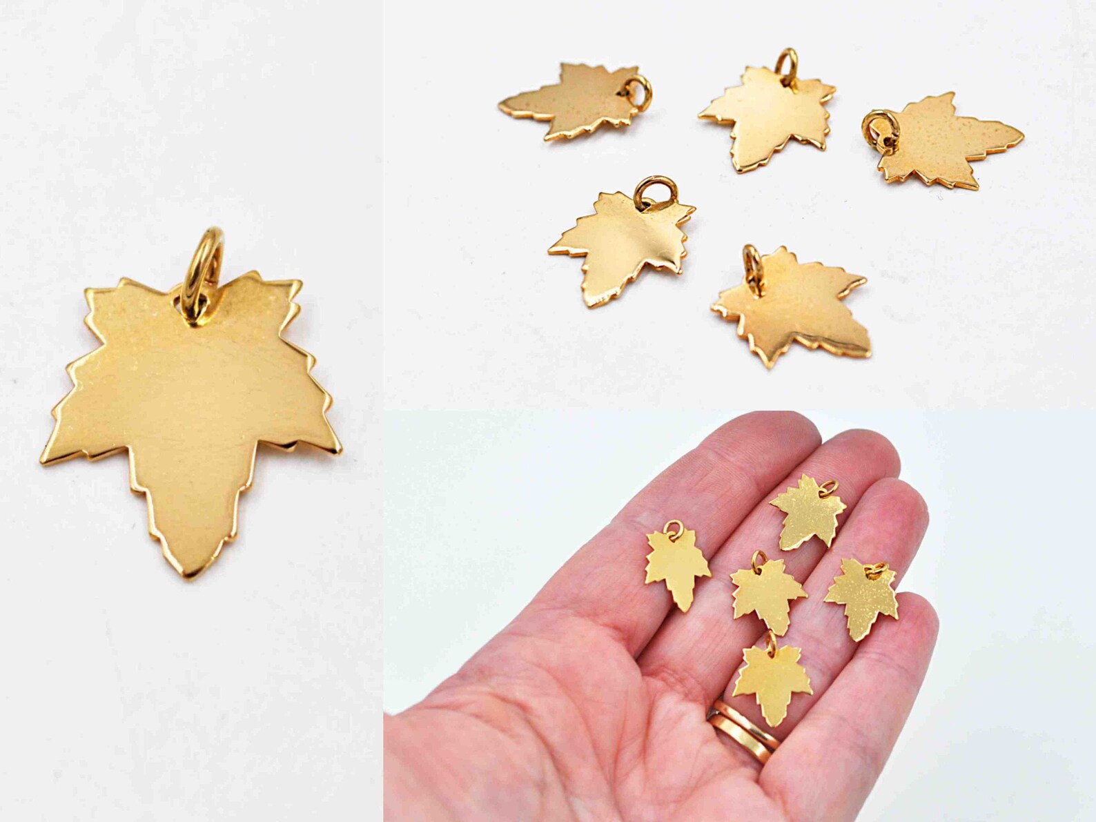 Vintage Elco 12K Yellow Gold Filled Maple Leaf Bracelet Charm | Etsy