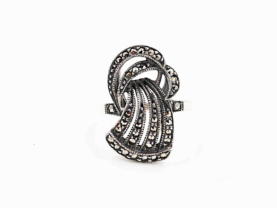 Vintage Judith Jack Sterling Silver & Marcasite Waterfall Ring ...