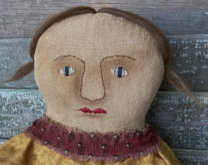 Primitive Handmade Folk Art Rag Doll - Etsy