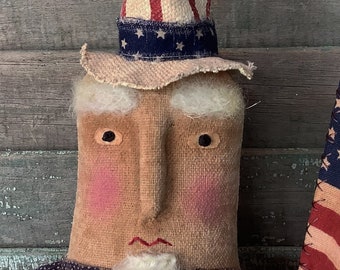 Primitive Patriotic Uncle Sam Doll - Etsy