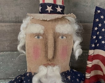 Primitive Patriotic Uncle Sam Doll - Etsy