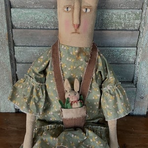 Primitive Handmade Bunny Rabbit Doll Folk Art - Etsy