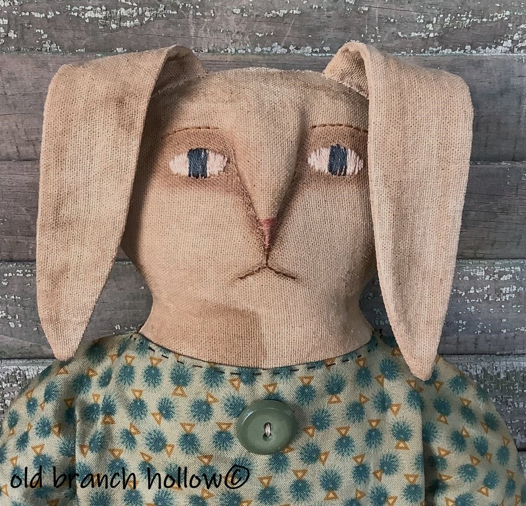 Primitive Folk Art Bunny Rabbit Doll - Etsy