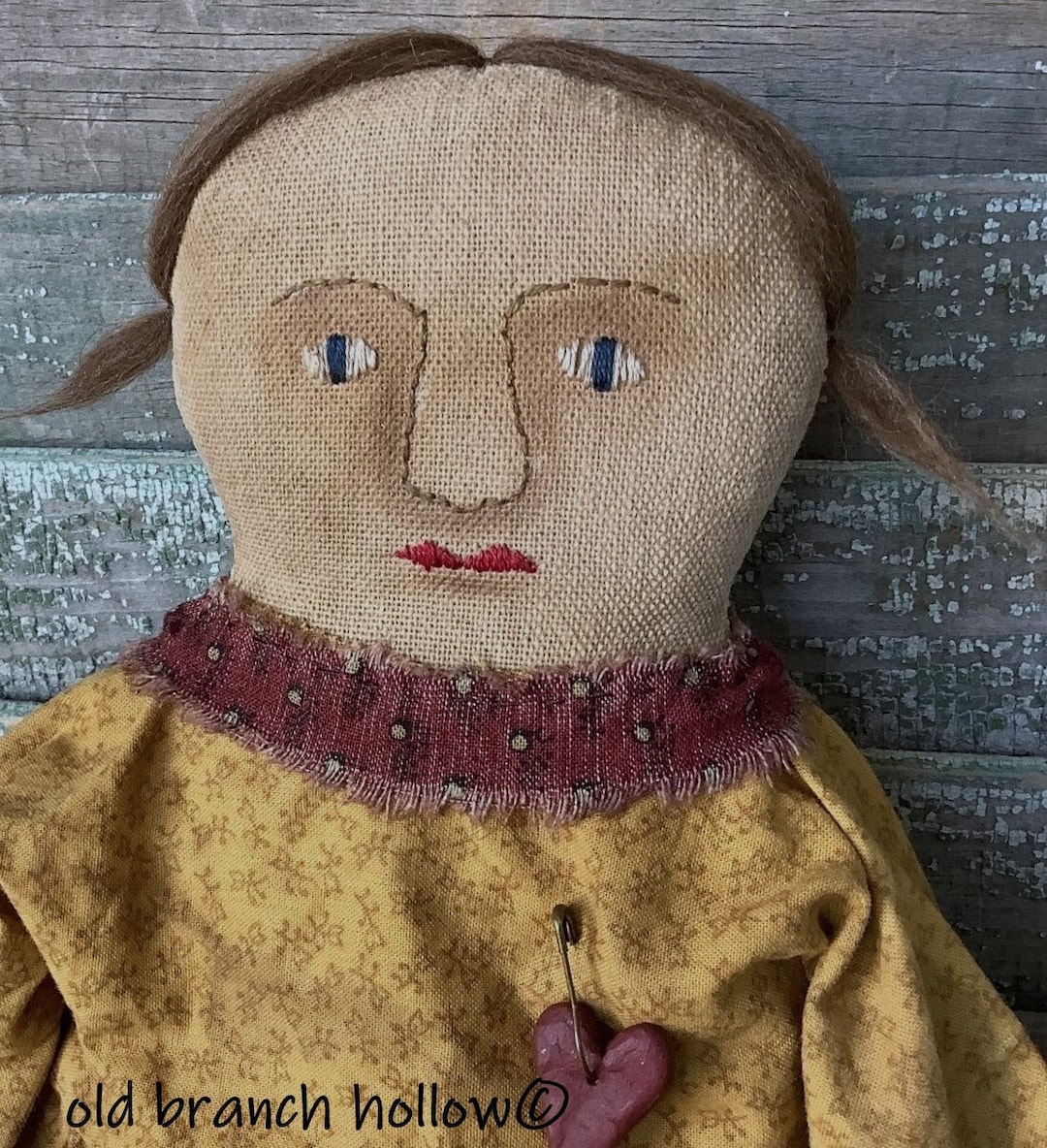 Primitive Handmade Folk Art Rag Doll - Etsy