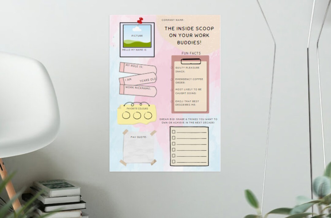 Editable Employee Icebreaker Sticky Note Template - Etsy