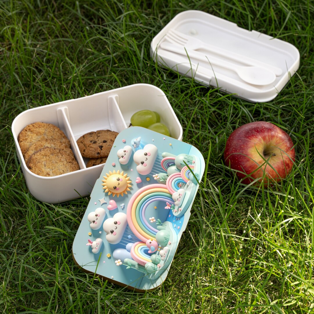 Kawaii Sun and Clouds Bento Lunch Box, Back to School, Meal Prep - Etsy
