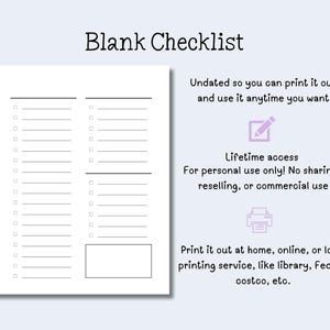 Printable Checklist, Blank Checklist, Minimalist to Do List, Simple ...