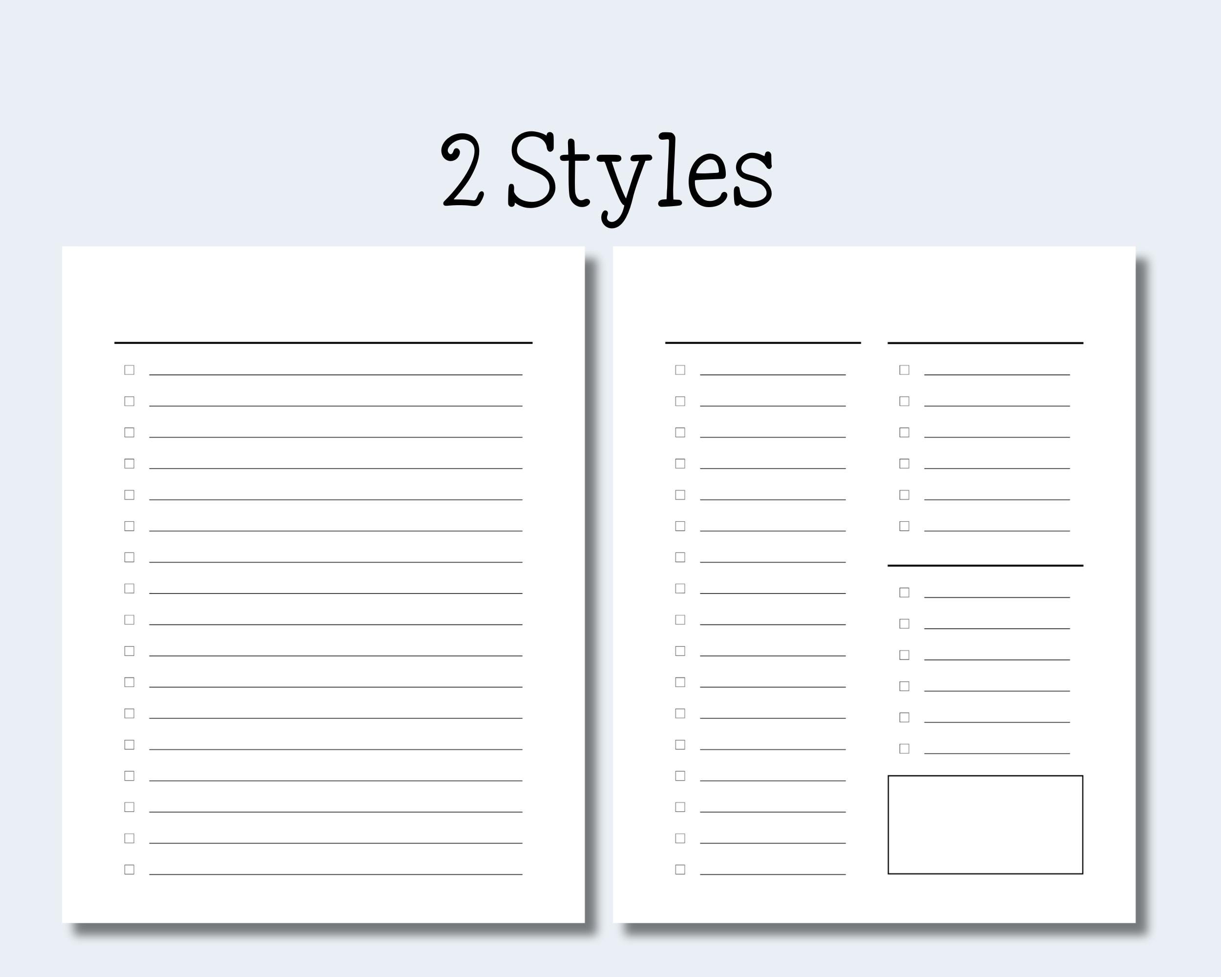 Printable Checklist, Blank Checklist, Minimalist to Do List, Simple ...