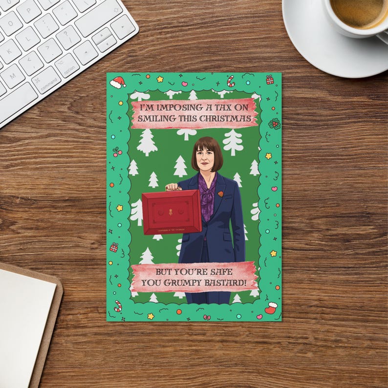 Rachel Reeves 'tax' Christmas Card: Funny Political Humor - Etsy