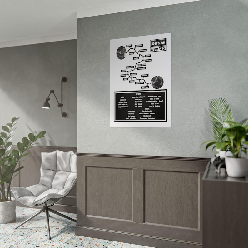 Oasis Live '25 Tour Cities and Setlist Rolled Poster - Etsy UK