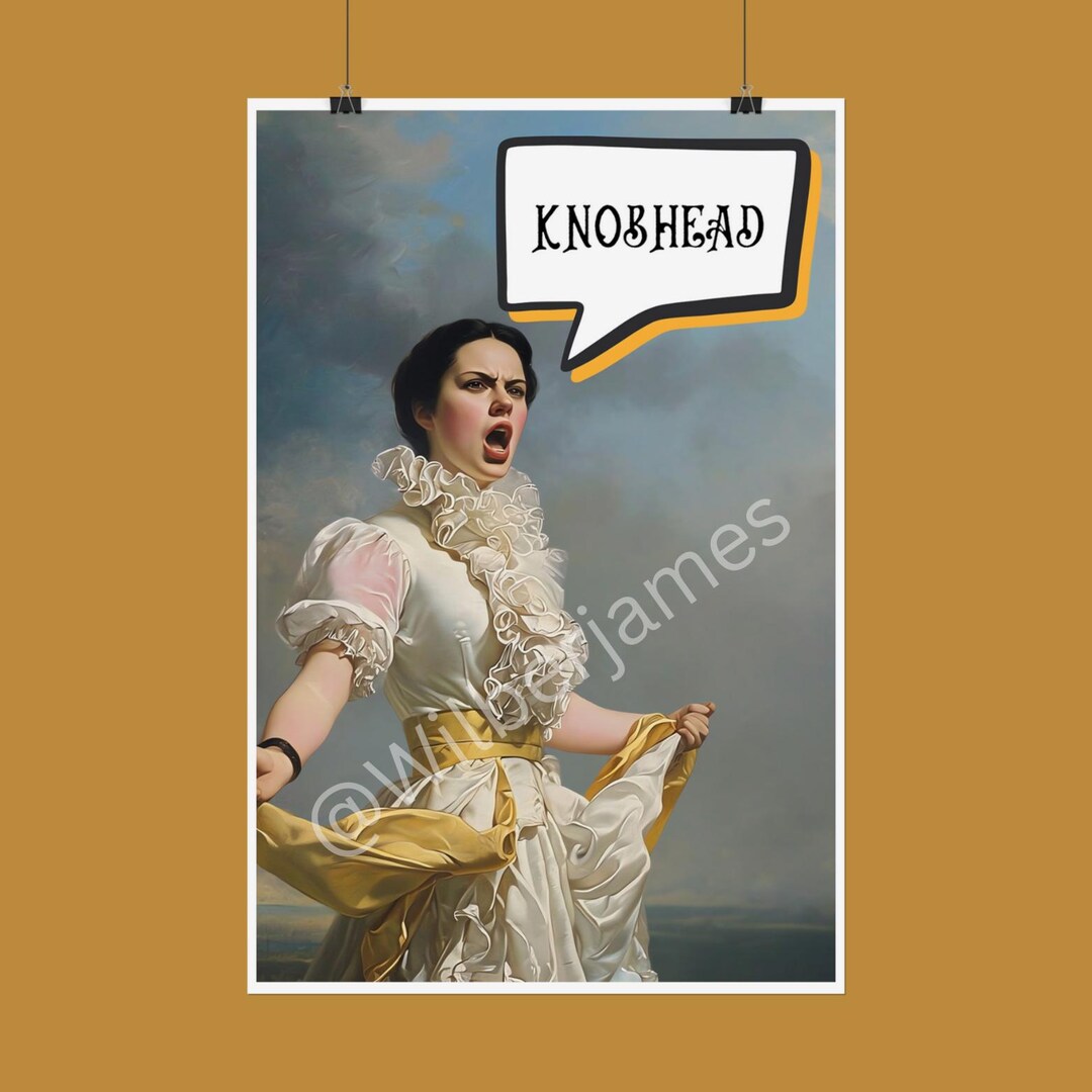 Funny Edwardian "knobhead" Portrait Poster: Humorous Wall Art - Etsy