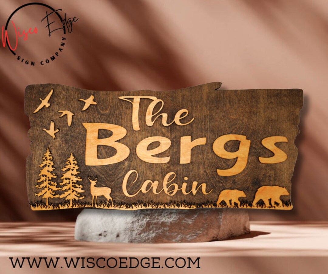 Personalized Custom Cabin Sign Family Last Name, Rustic Wood Decor ...