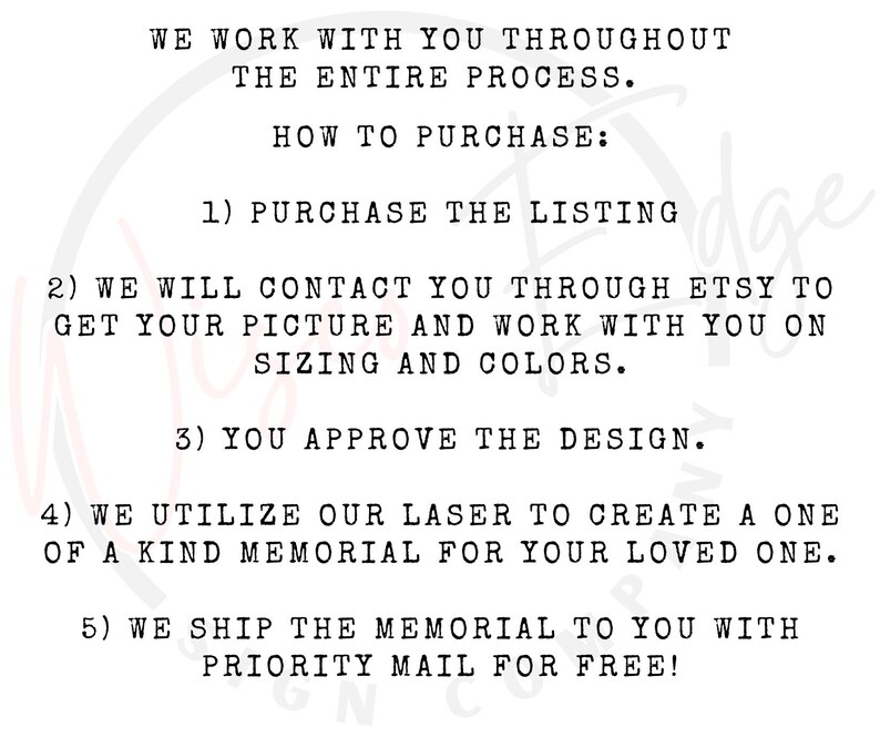 Custom Memorial Etched Sign With Photo Personalized Wood and Acrylic ...