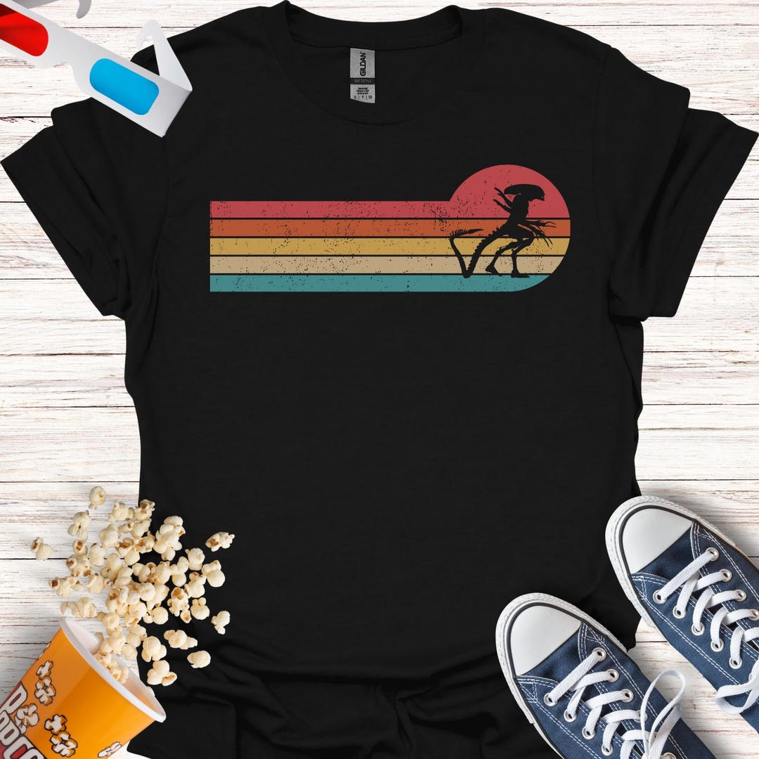 Alien Xenomorph Retro T-shirt, Alien Franchise Shirt, Movie Tshirts ...