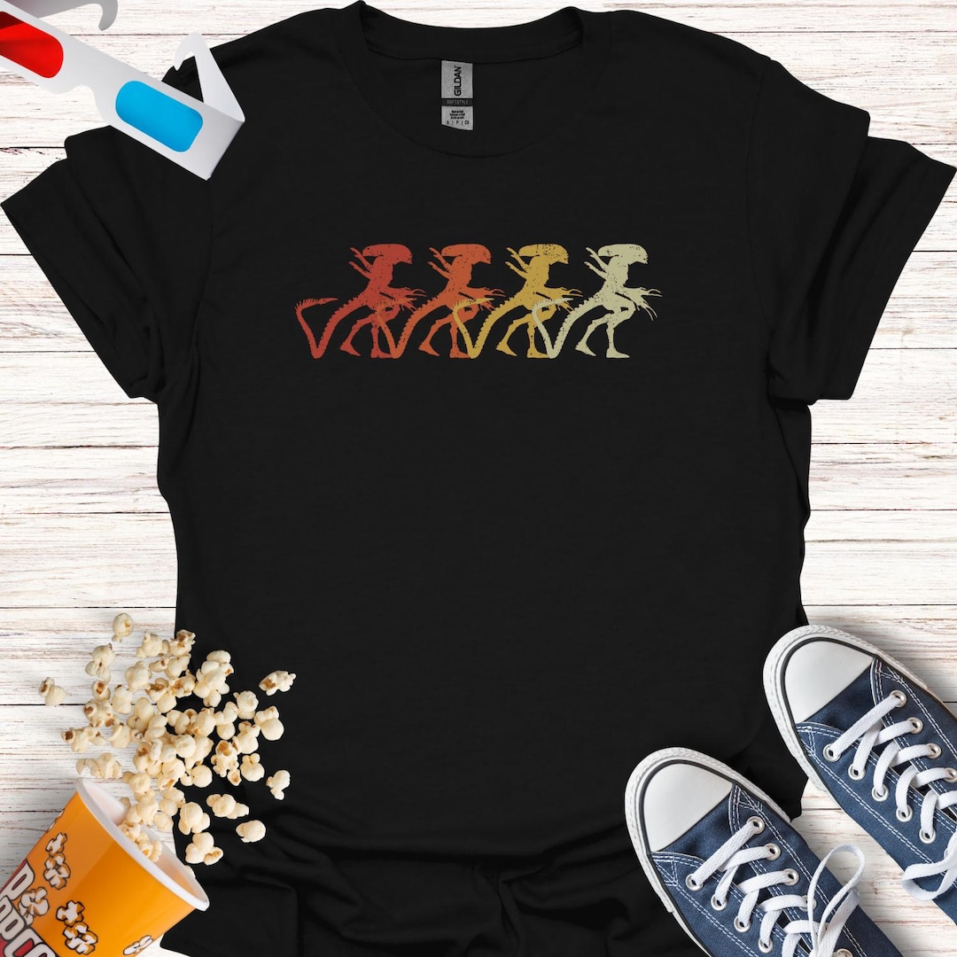 Alien Xenomorph Retro T-shirt, Alien Franchise Shirt, Movie Tshirts ...