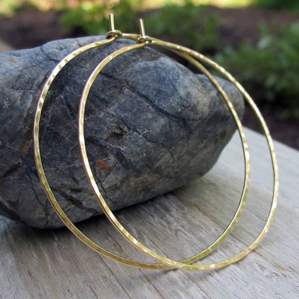 Hammered Hoops - Etsy