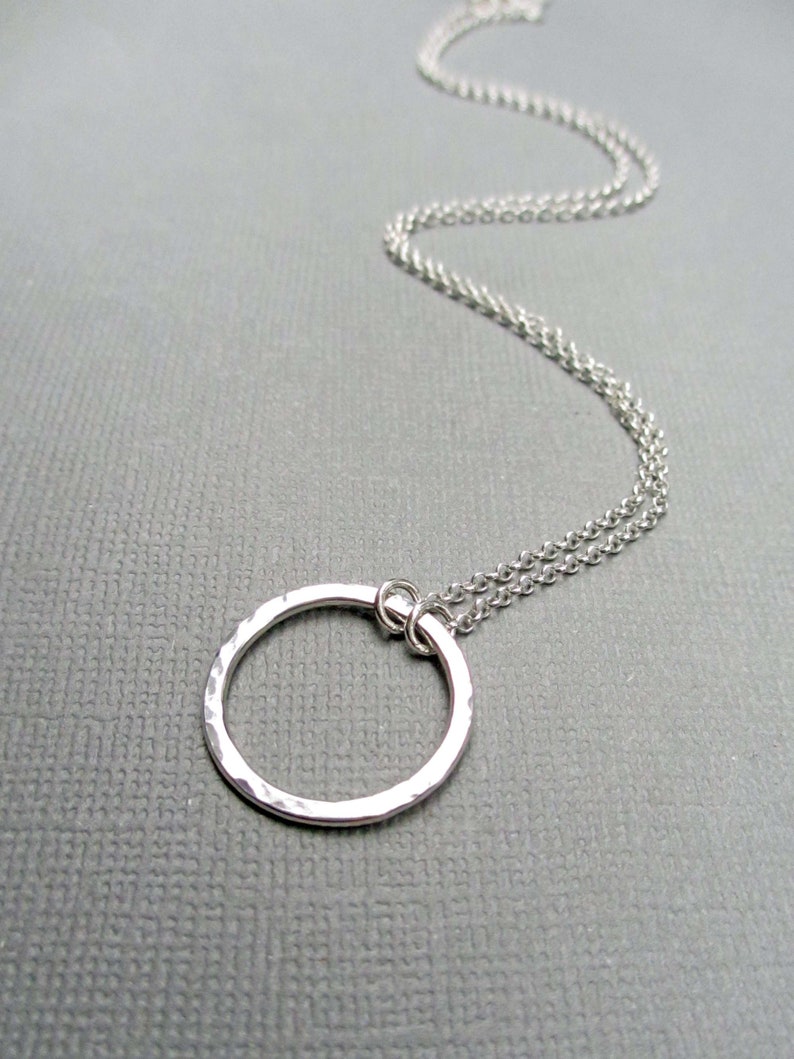 Silver Circle Necklace Sterling Silver Karma Necklace - Etsy