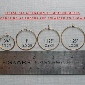 Gold Hoops Earrings | Gold Fill Hoop Earrings | .75 to 1.25 Inch | Thin ...