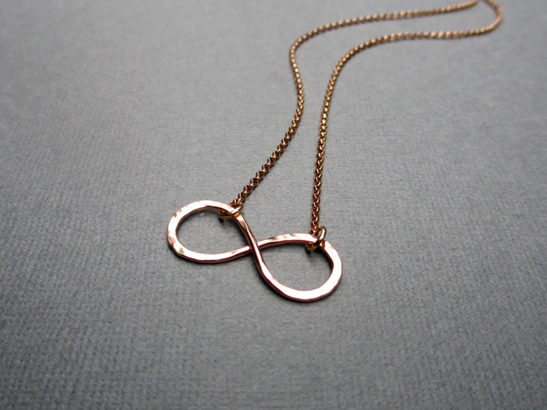 Rose Gold Infinity Necklace 14K Rose Gold Fill Jewelry Gold Figure 8 ...