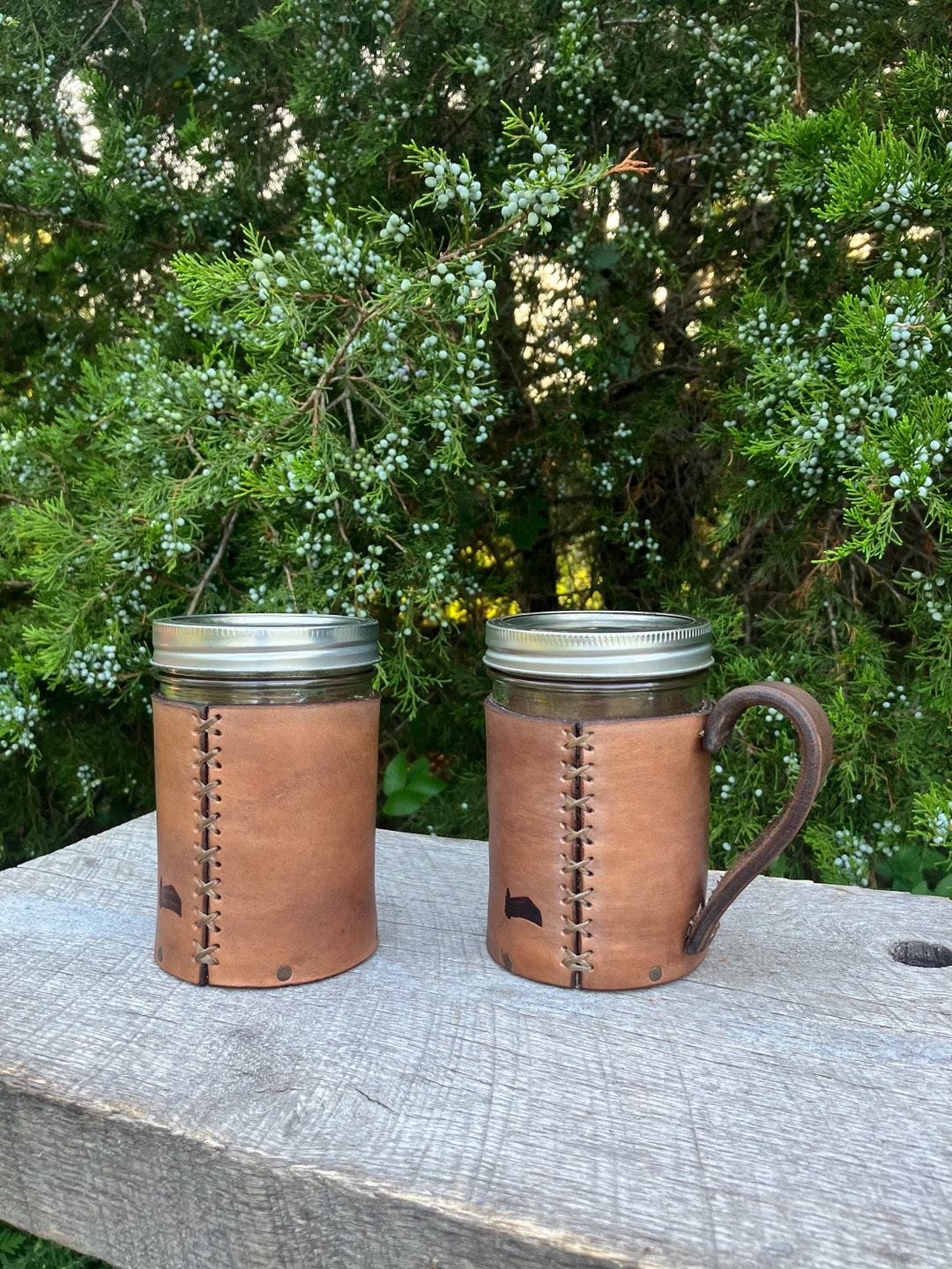 Leather Mason Jar Koozie - Etsy