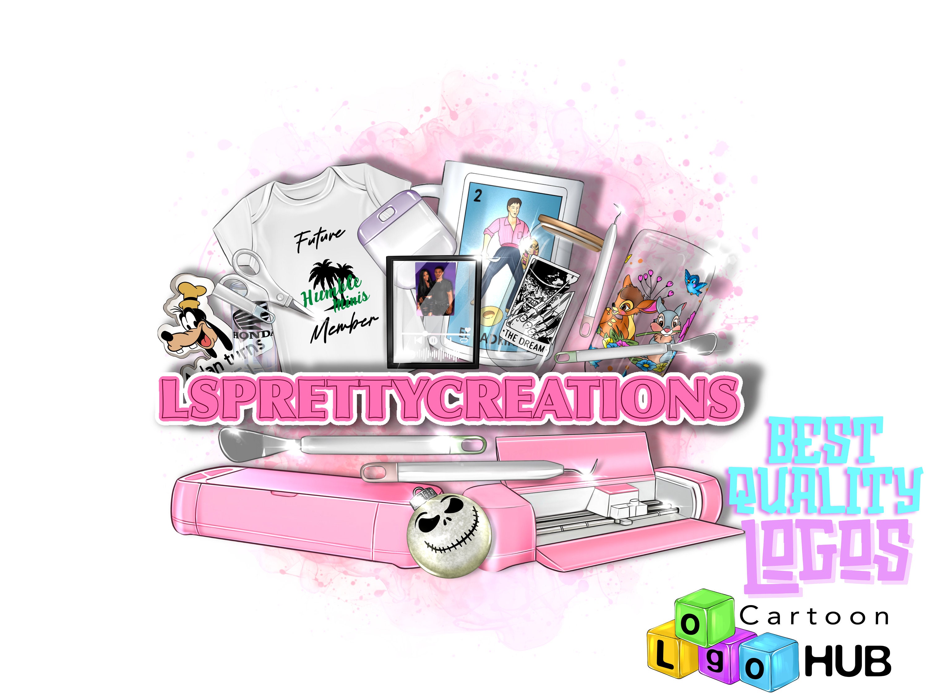 Crafty Girl Logos, Custom Cartoon Logos for Crafters, Cartoon Logo ...